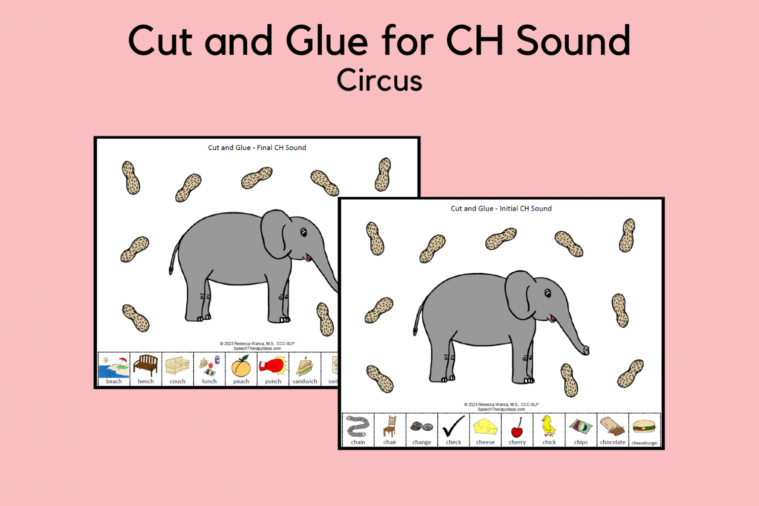 Cut and Glue for CH Sound – Circus | Speech Therapy Ideas