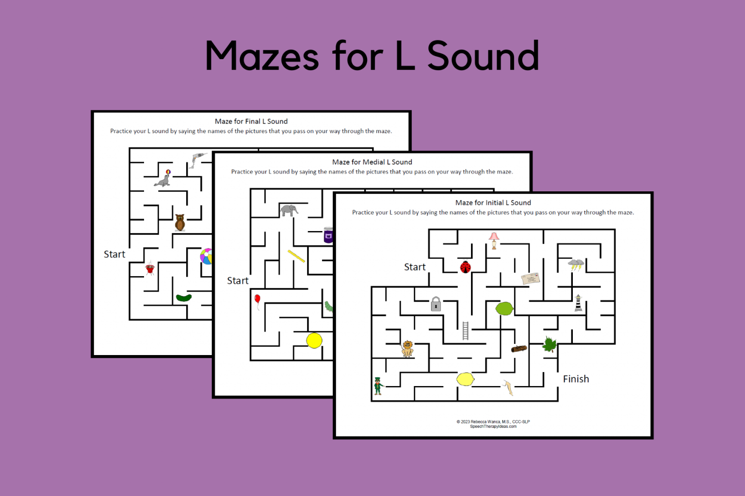 Mazes for L Sound | Speech Therapy Ideas
