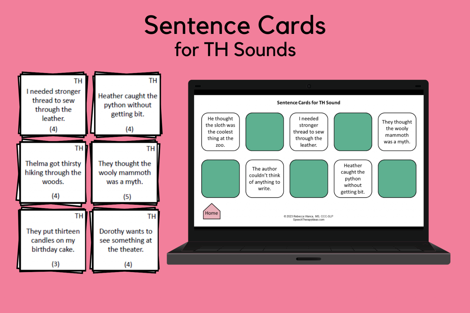 Sentence Cards for TH Sounds | Speech Therapy Ideas