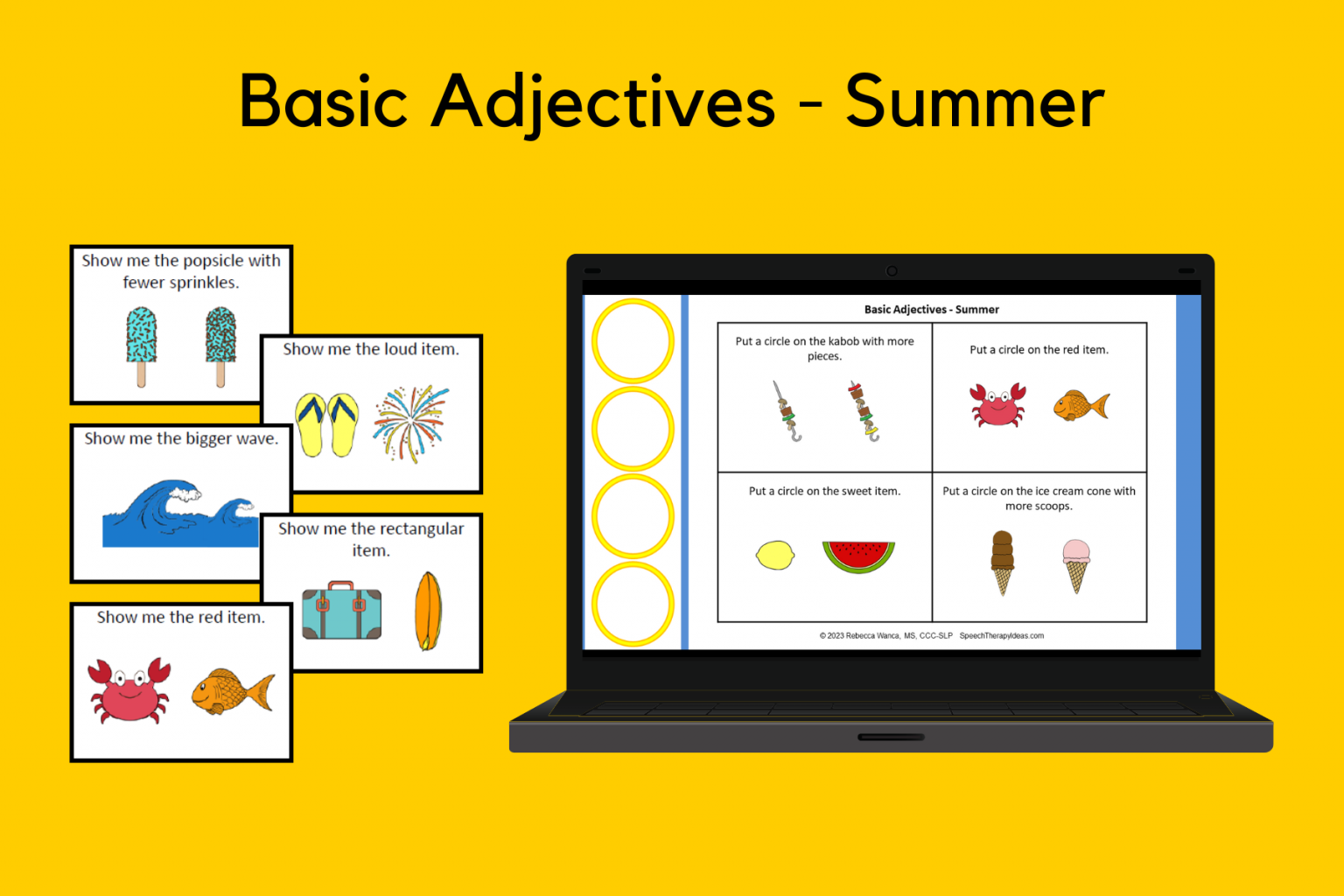 Basic Adjectives – Summer | Speech Therapy Ideas