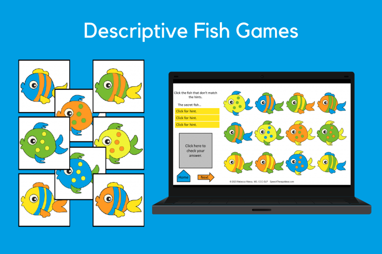 Descriptive Fish Games | Speech Therapy Ideas