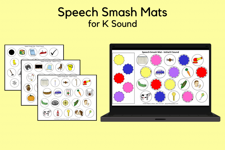 Speech Smash Mats for K Sound | Speech Therapy Ideas
