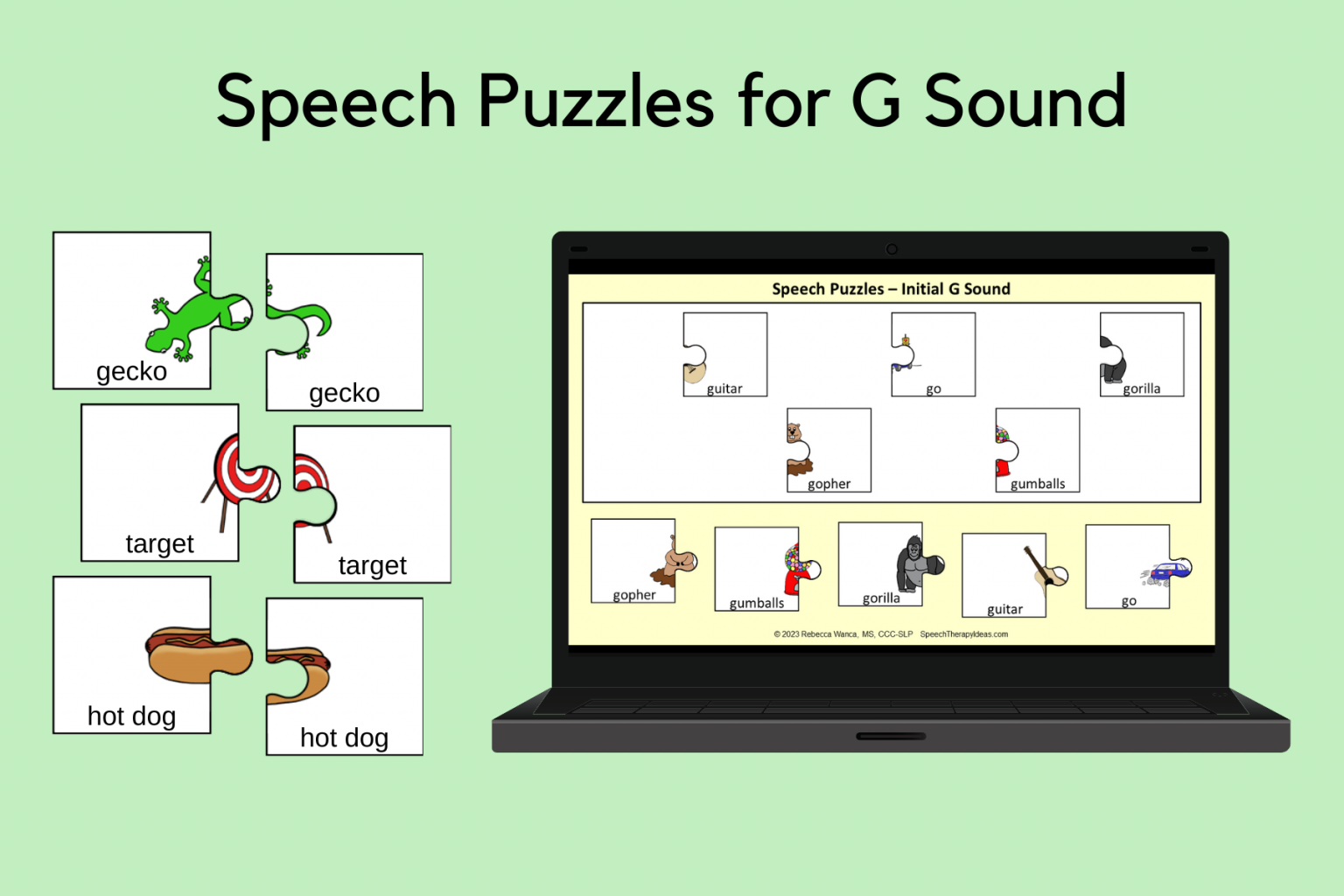 Speech Puzzles for G Sound | Speech Therapy Ideas