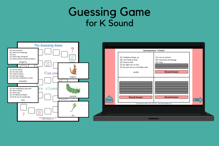 Guessing Game – K Sound | Speech Therapy Ideas