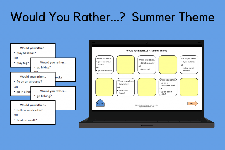 Would You Rather…? Summer Theme | Speech Therapy Ideas