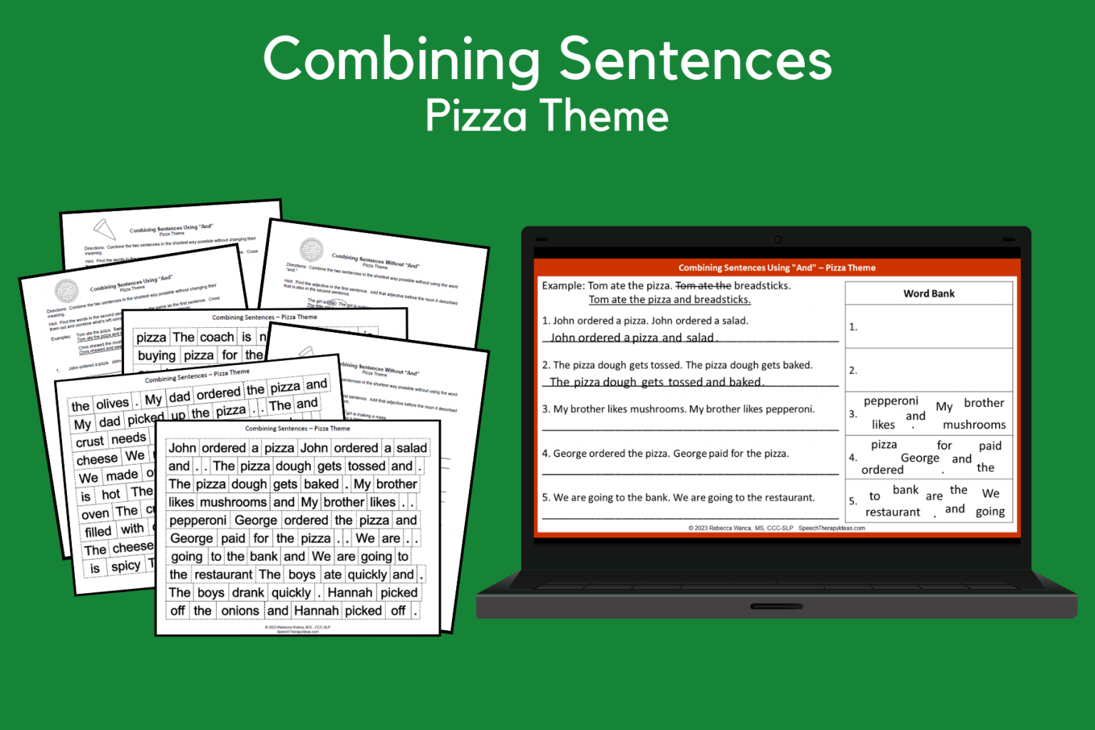 Combining Sentences – Pizza Theme | Speech Therapy Ideas