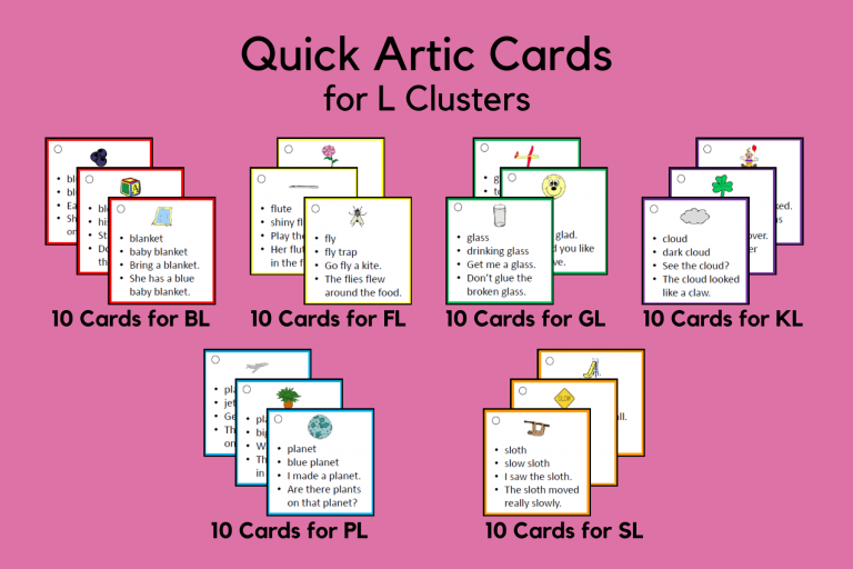 Quick Artic Cards for L Clusters | Speech Therapy Ideas