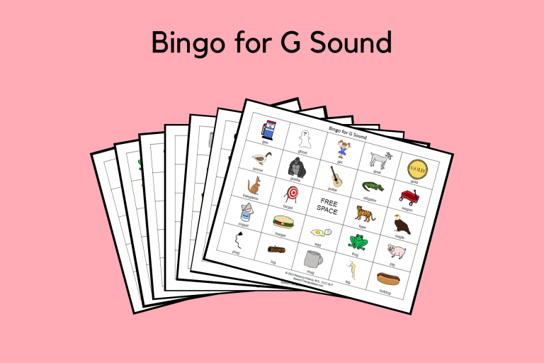 Bingo Games for G Sound | Speech Therapy Ideas