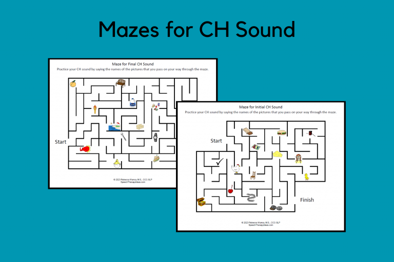 Mazes for CH Sound | Speech Therapy Ideas