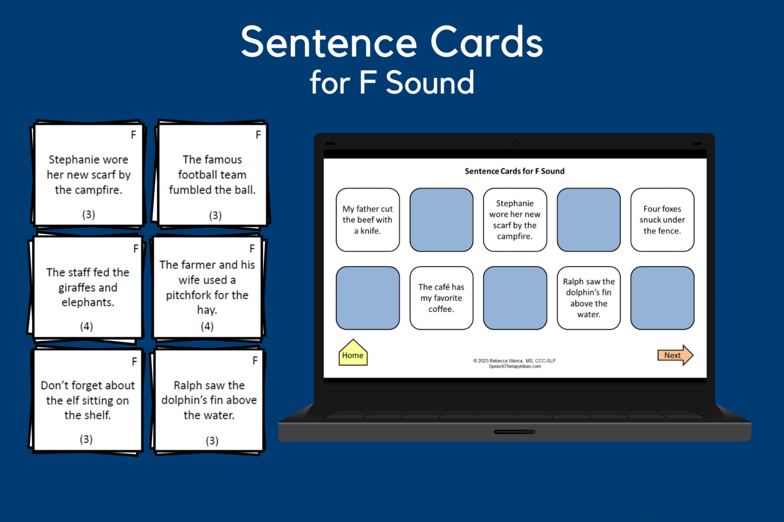Sentence Cards for F Sound | Speech Therapy Ideas