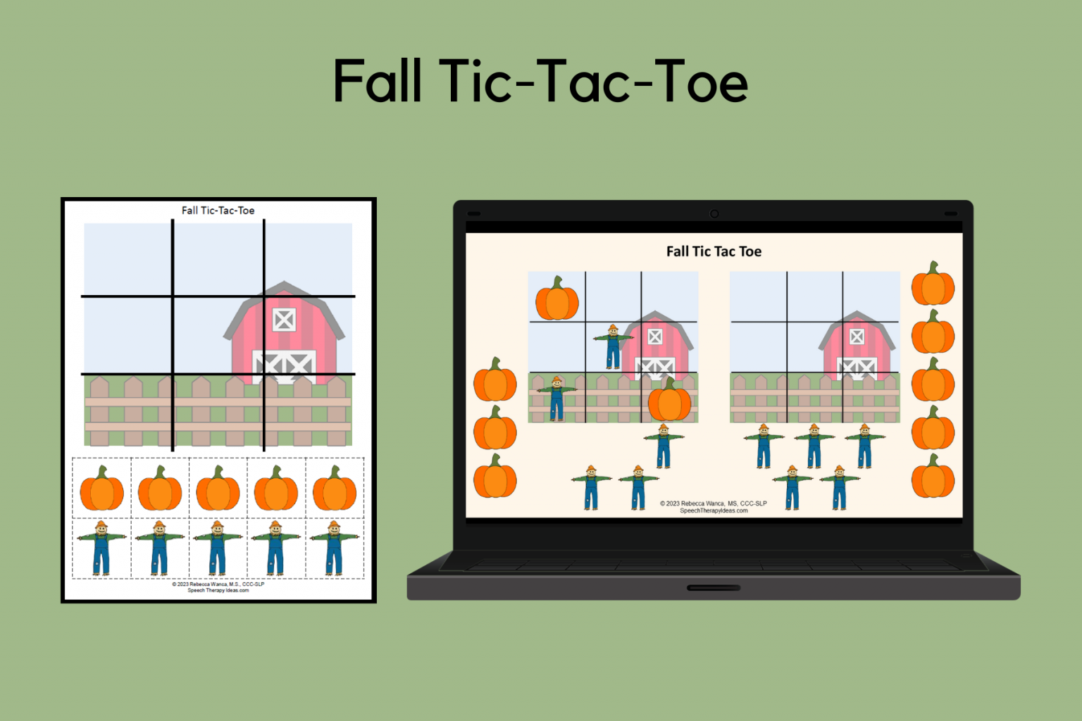 Fall Tic-Tac-Toe Reinforcement Activity | Speech Therapy Ideas