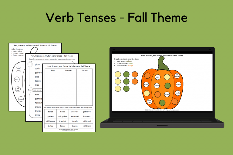 Verb Tenses – Fall Theme | Speech Therapy Ideas