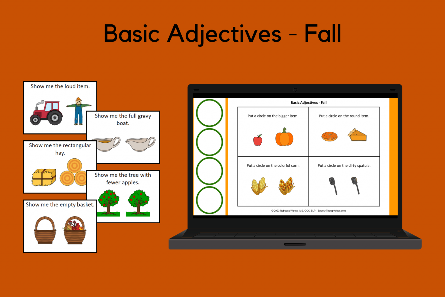 Basic Adjectives – Fall | Speech Therapy Ideas