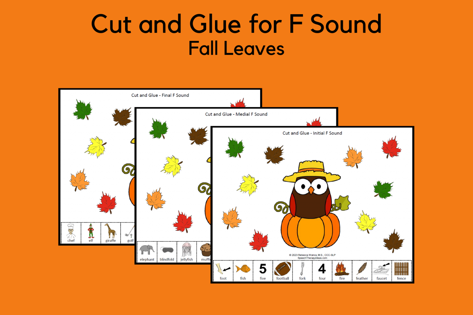 Cut and Glue for F Sound – Fall Leaves | Speech Therapy Ideas