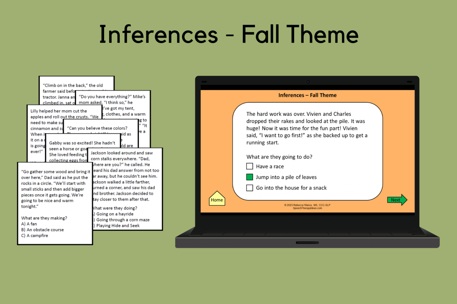 Inferences – Fall Theme | Speech Therapy Ideas