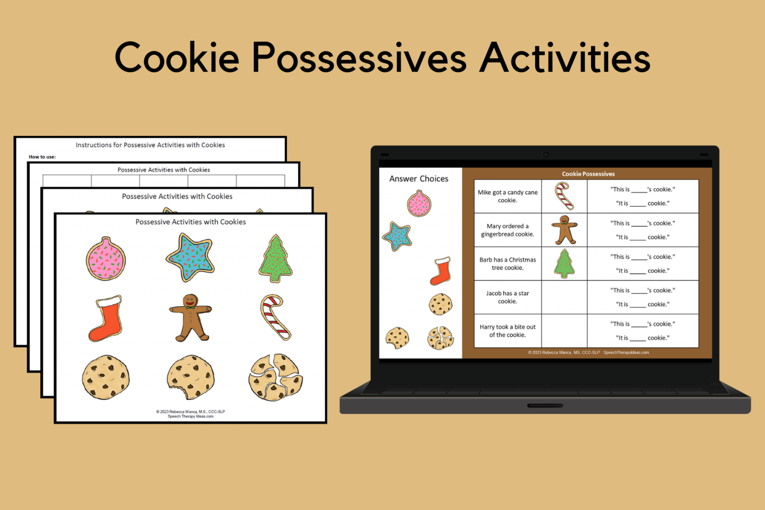 Cookie Possessives Activities | Speech Therapy Ideas