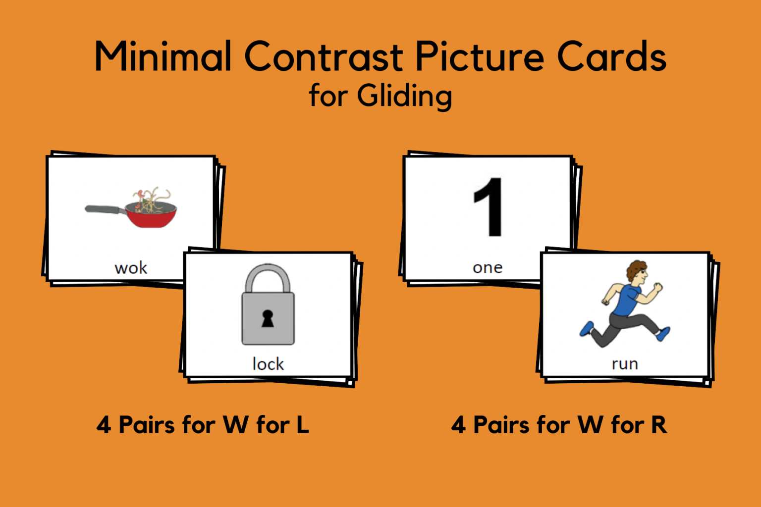 Minimal Contrast Picture Cards for Gliding | Speech Therapy Ideas