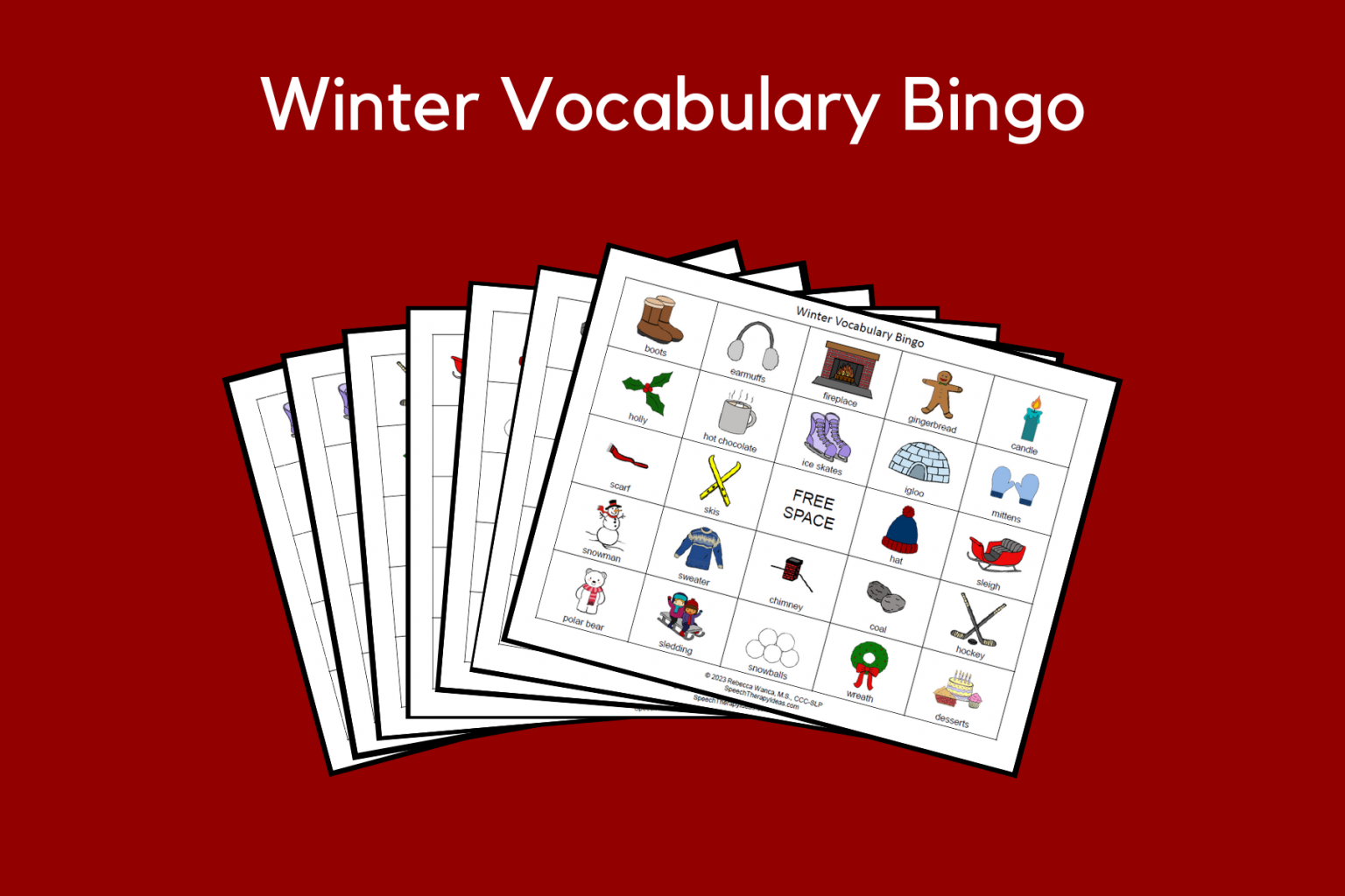 Winter Vocabulary Bingo | Speech Therapy Ideas
