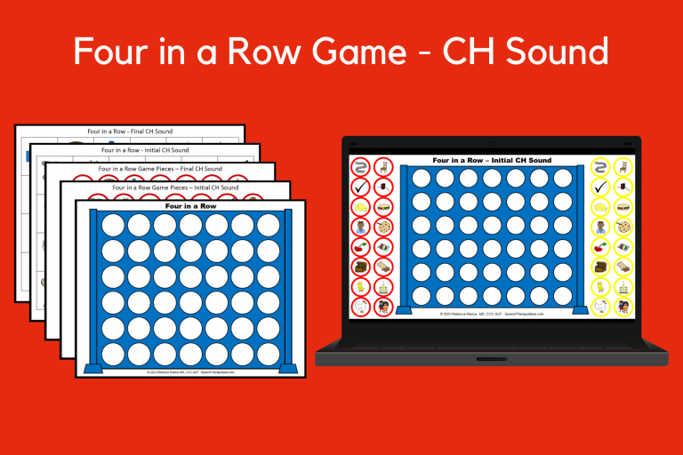 Four in a Row Game for CH Sound | Speech Therapy Ideas