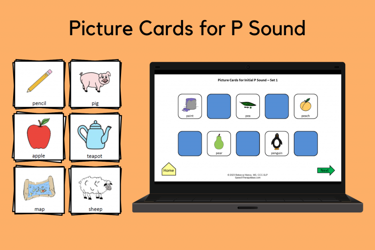 Picture Cards for P Sound | Speech Therapy Ideas