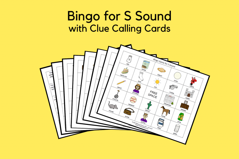 Bingo Games with Clues for S Sound | Speech Therapy Ideas