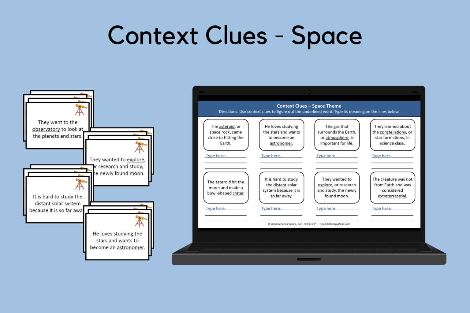 Context Clues – Space Theme | Speech Therapy Ideas