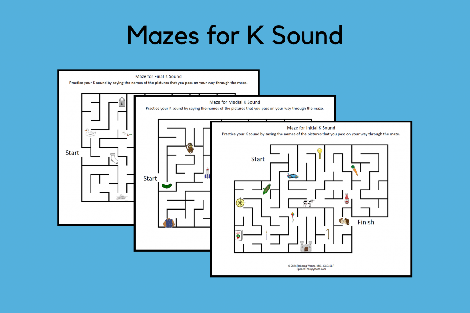 Mazes for K Sound | Speech Therapy Ideas