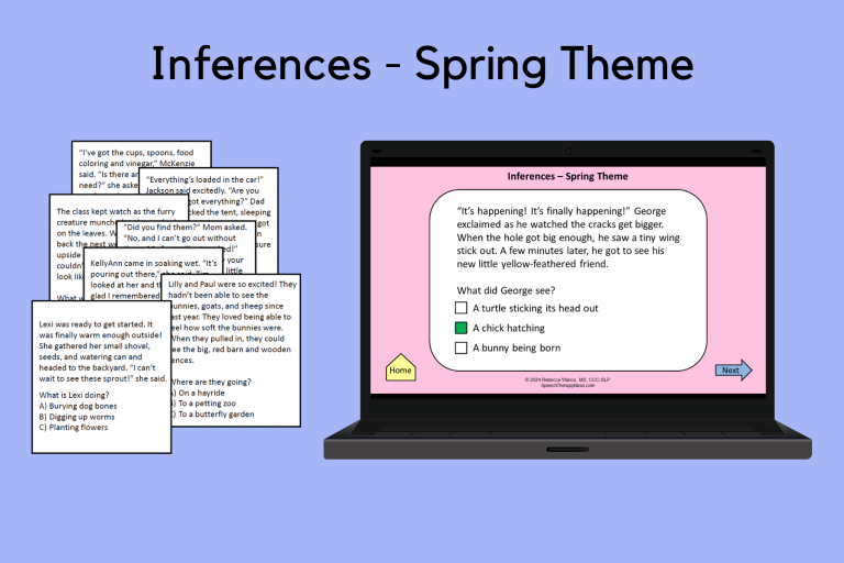 Inferences – Spring Theme | Speech Therapy Ideas