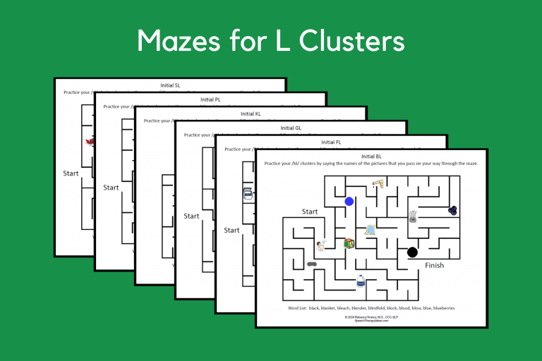 Mazes for L Clusters | Speech Therapy Ideas