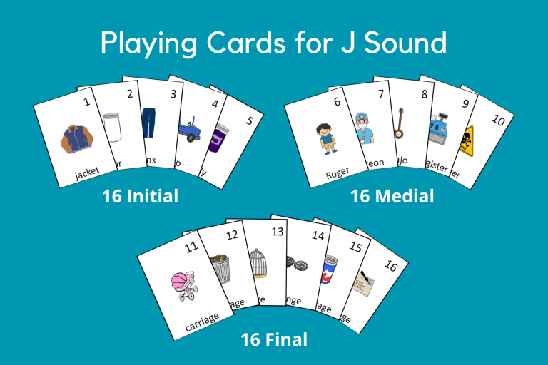 Playing Cards for J Sound | Speech Therapy Ideas