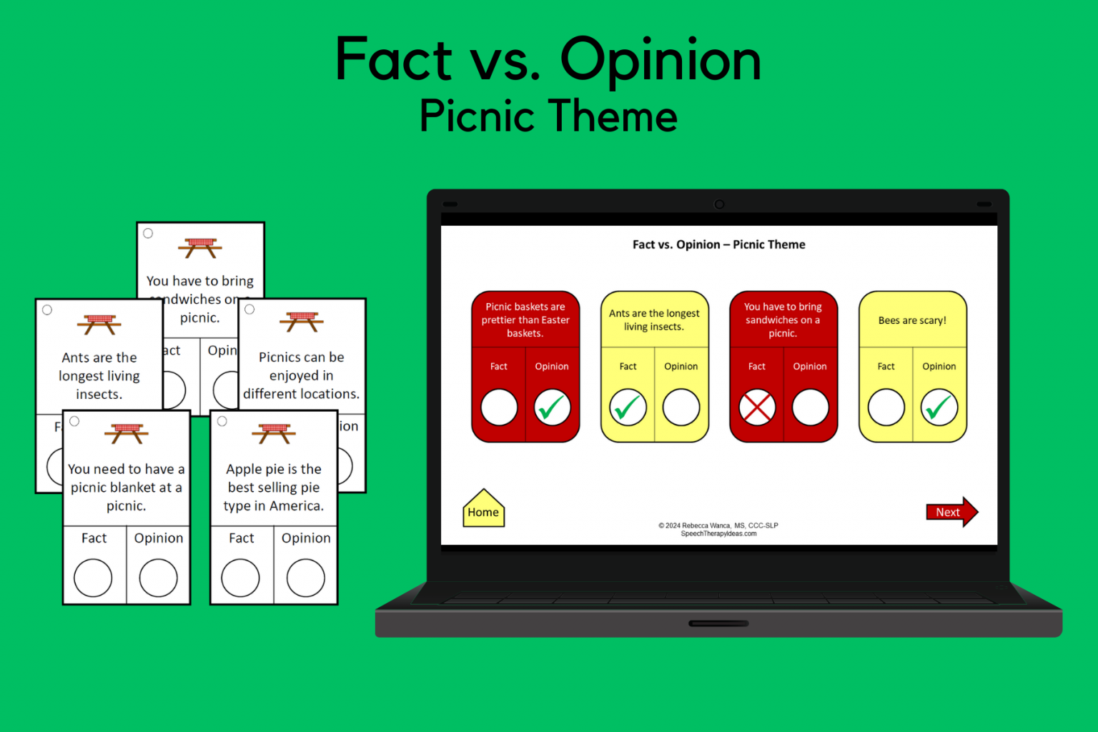 Fact vs. Opinion – Picnic Theme | Speech Therapy Ideas