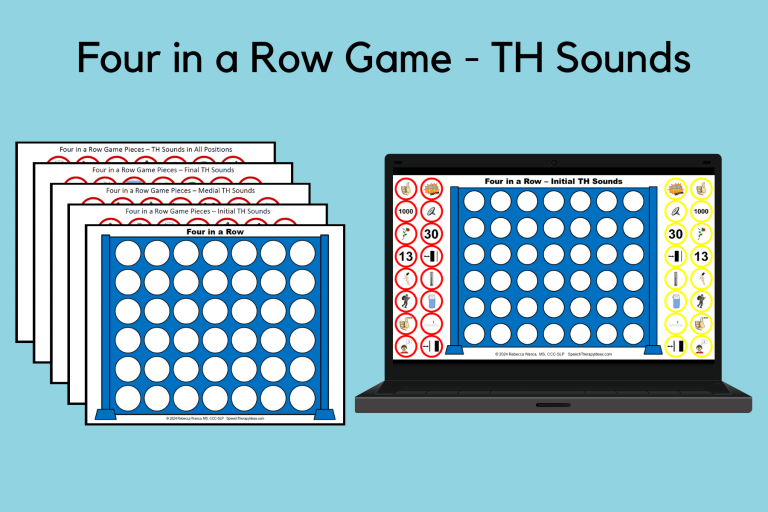Four in a Row Game for TH Sounds | Speech Therapy Ideas