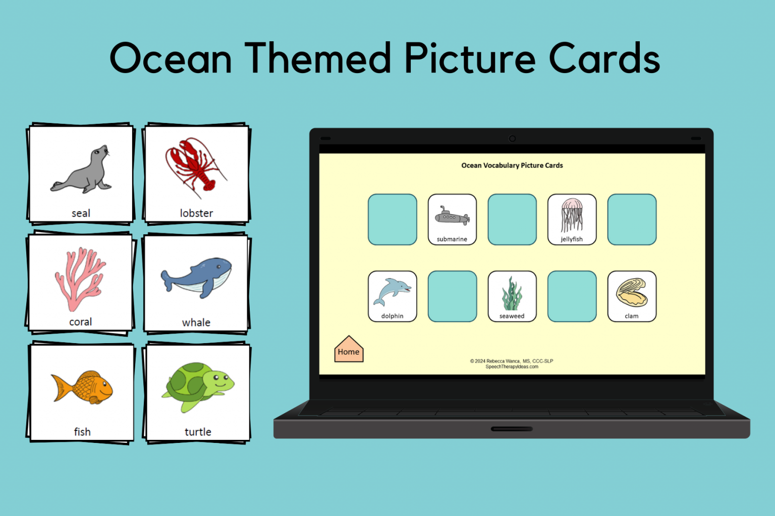 Ocean Themed Picture Cards | Speech Therapy Ideas