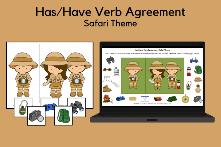 Has/Have Verb Agreement – Safari Theme | Speech Therapy Ideas