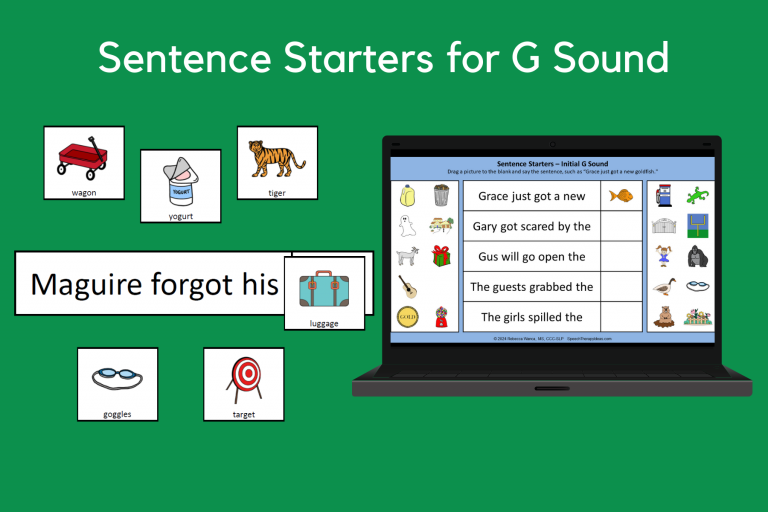 Sentence Starters for G Sound | Speech Therapy Ideas