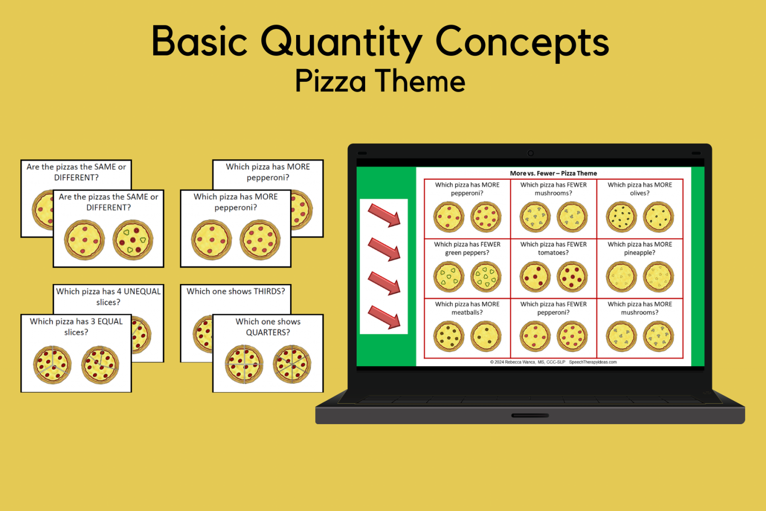 Basic Quantity Concepts – Pizza Theme | Speech Therapy Ideas