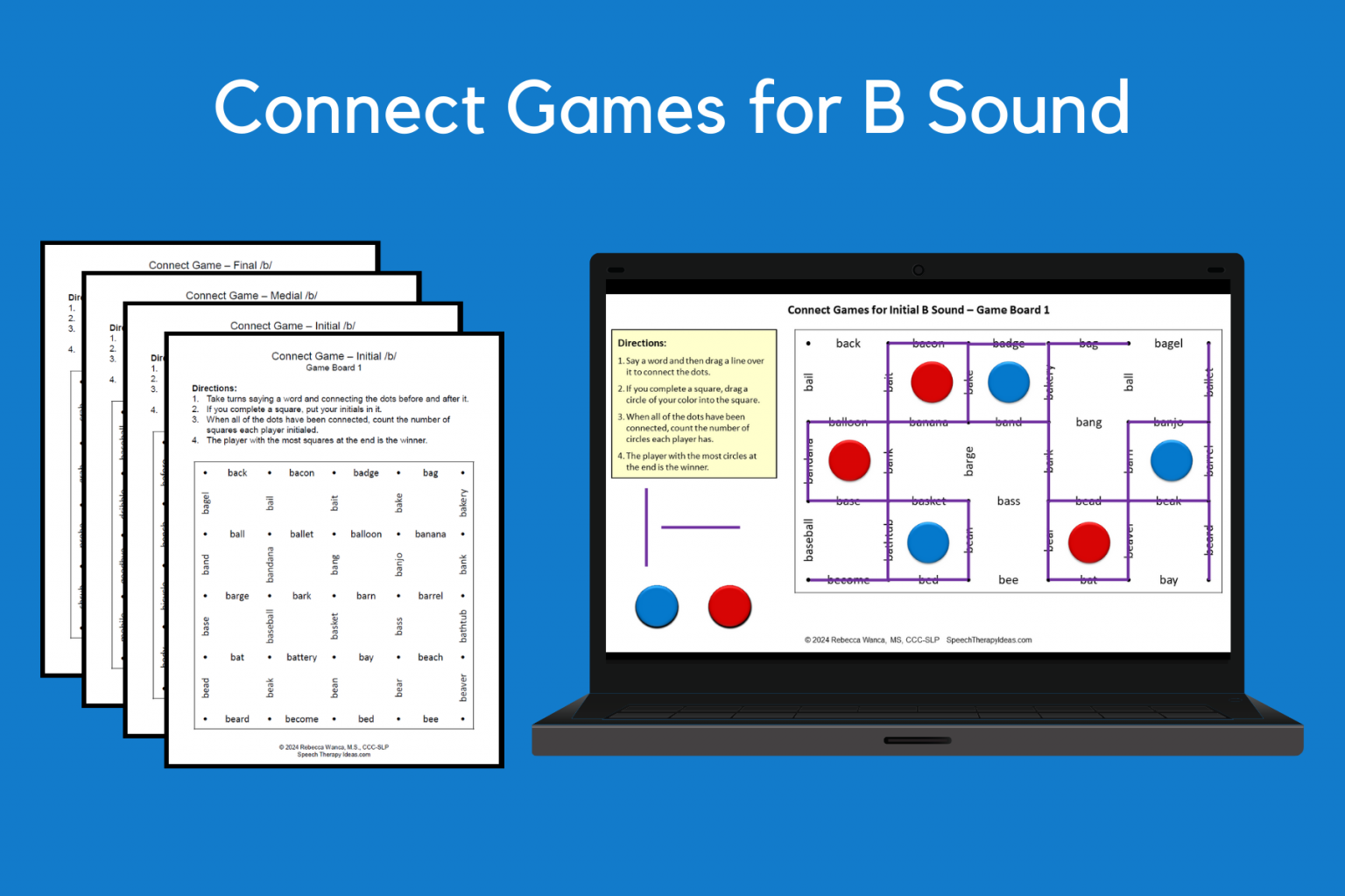 Connect Games for B Sound | Speech Therapy Ideas