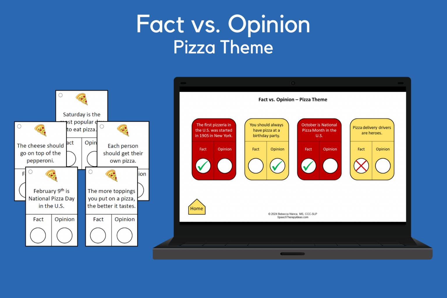 Fact vs. Opinion – Pizza Theme | Speech Therapy Ideas