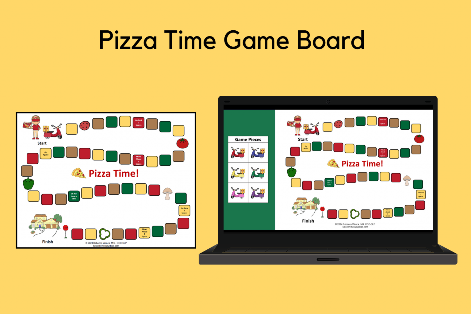 Pizza Time Game Board | Speech Therapy Ideas