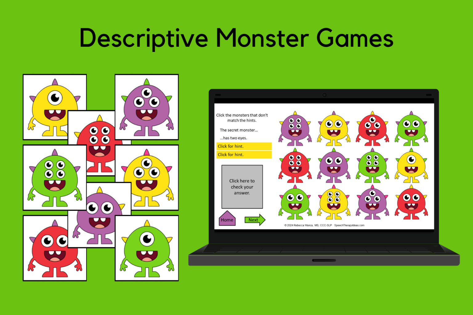 Descriptive Monsters | Speech Therapy Ideas