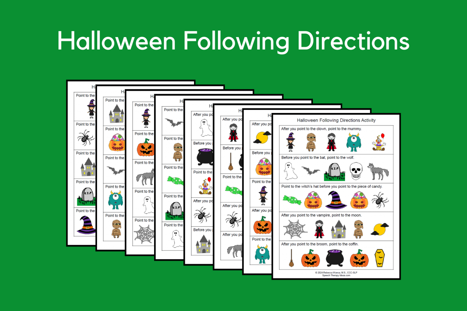 Halloween Following Directions Activity | Speech Therapy Ideas