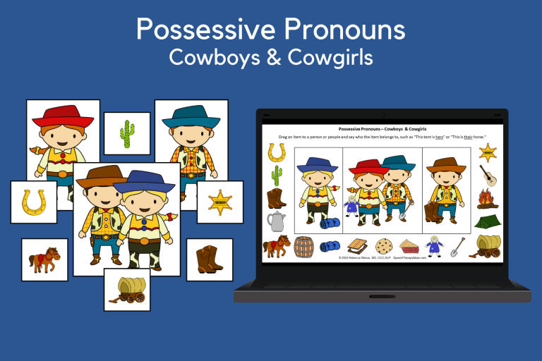 Possessive Pronouns – Cowboys & Cowgirls | Speech Therapy Ideas