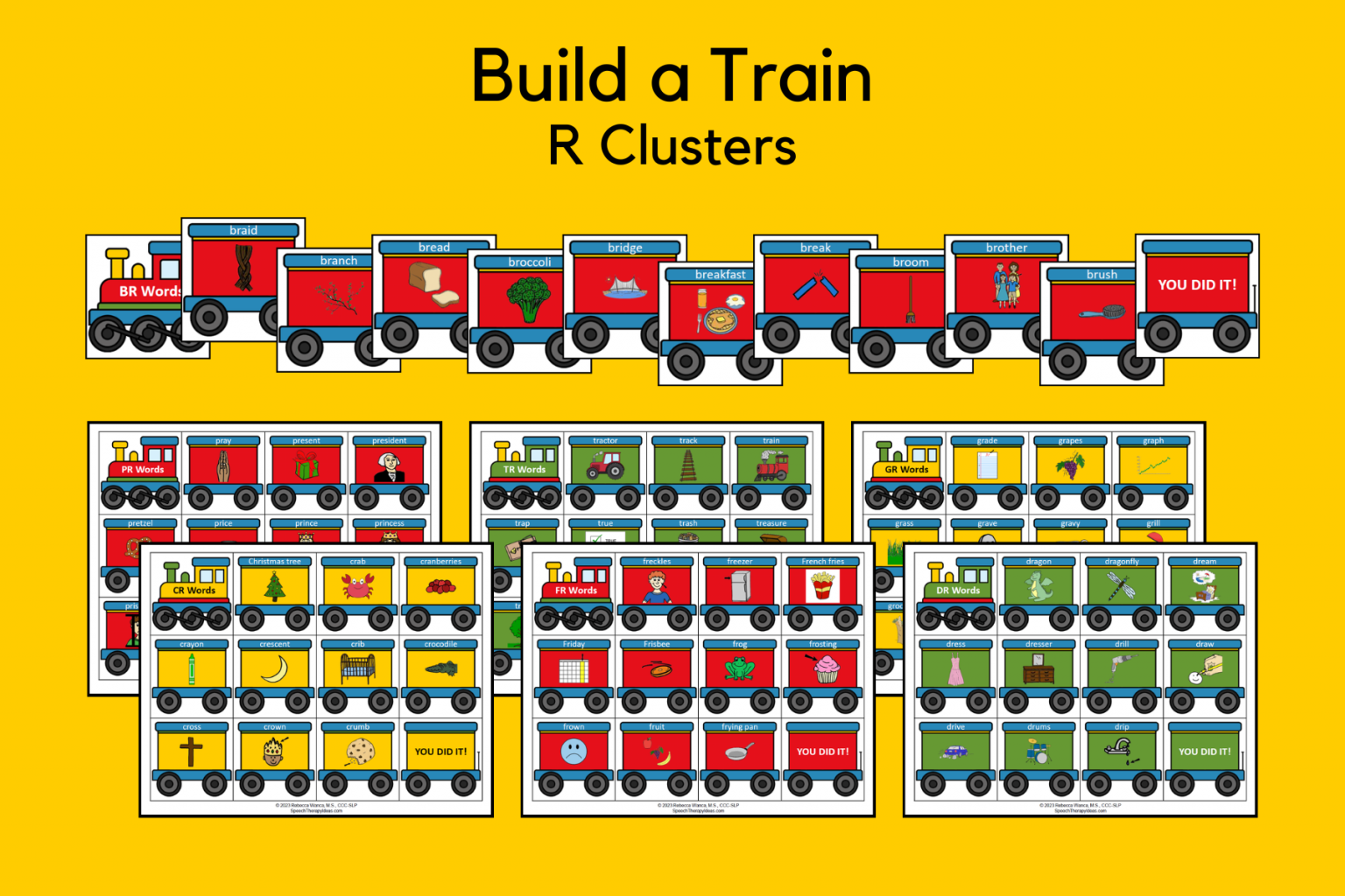 Build a Train – R Clusters | Speech Therapy Ideas