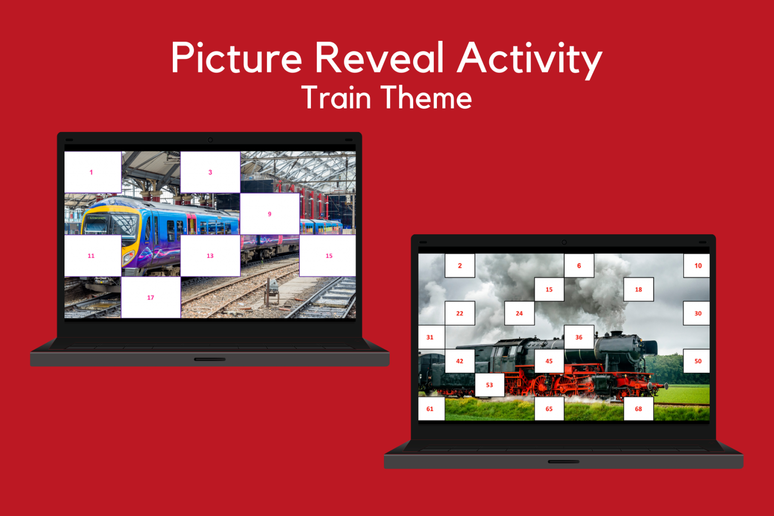 Picture Reveal Activity – Train Theme | Speech Therapy Ideas