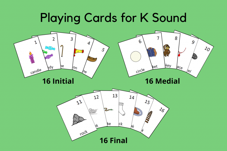 Playing Cards for K Sound | Speech Therapy Ideas