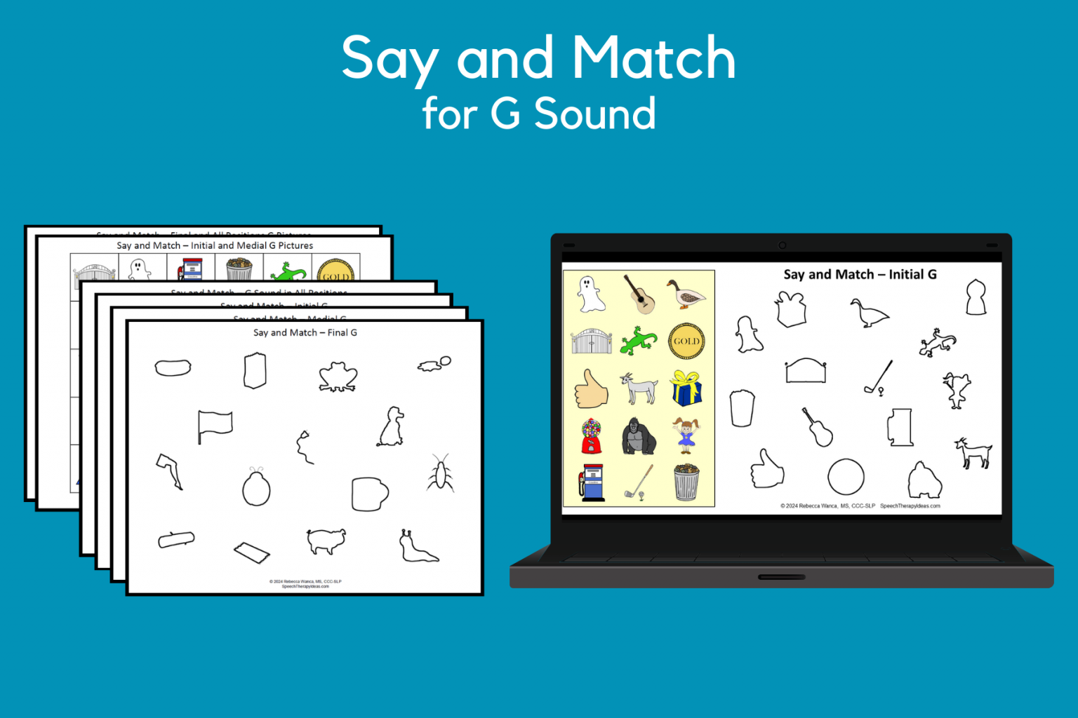 Say and Match for G Sound | Speech Therapy Ideas