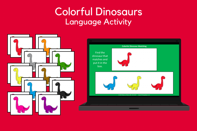 Colorful Dinosaurs Language Activities | Speech Therapy Ideas
