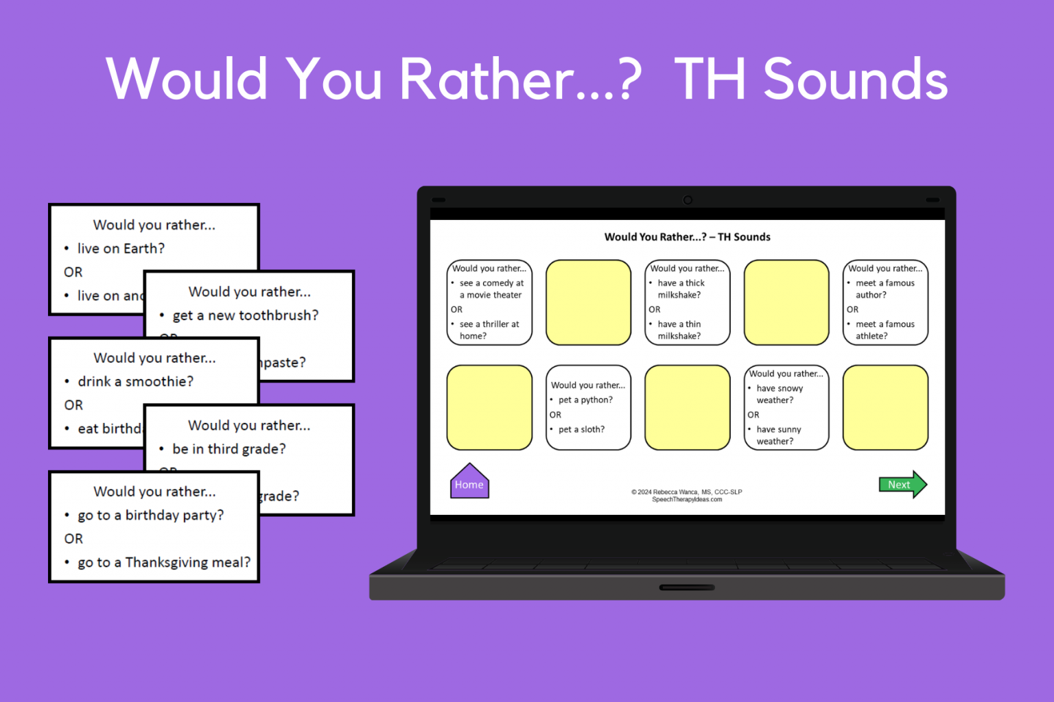 Would You Rather…? for TH Sounds | Speech Therapy Ideas