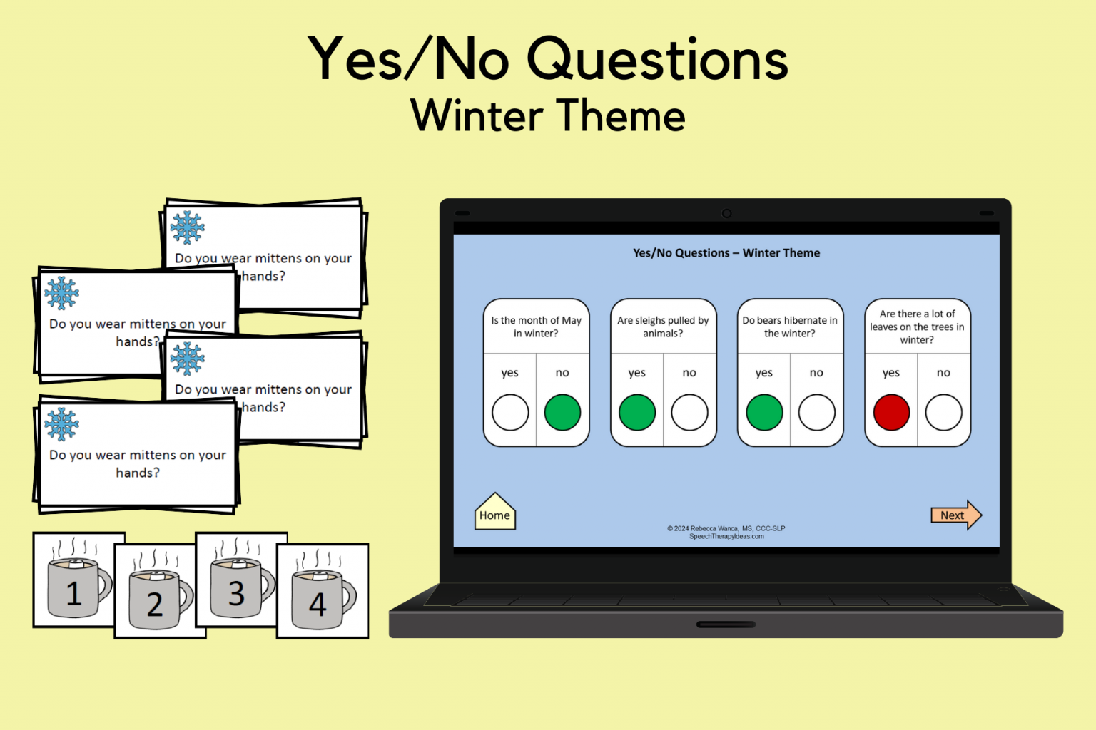 Yes/No Questions Game – Winter Theme | Speech Therapy Ideas