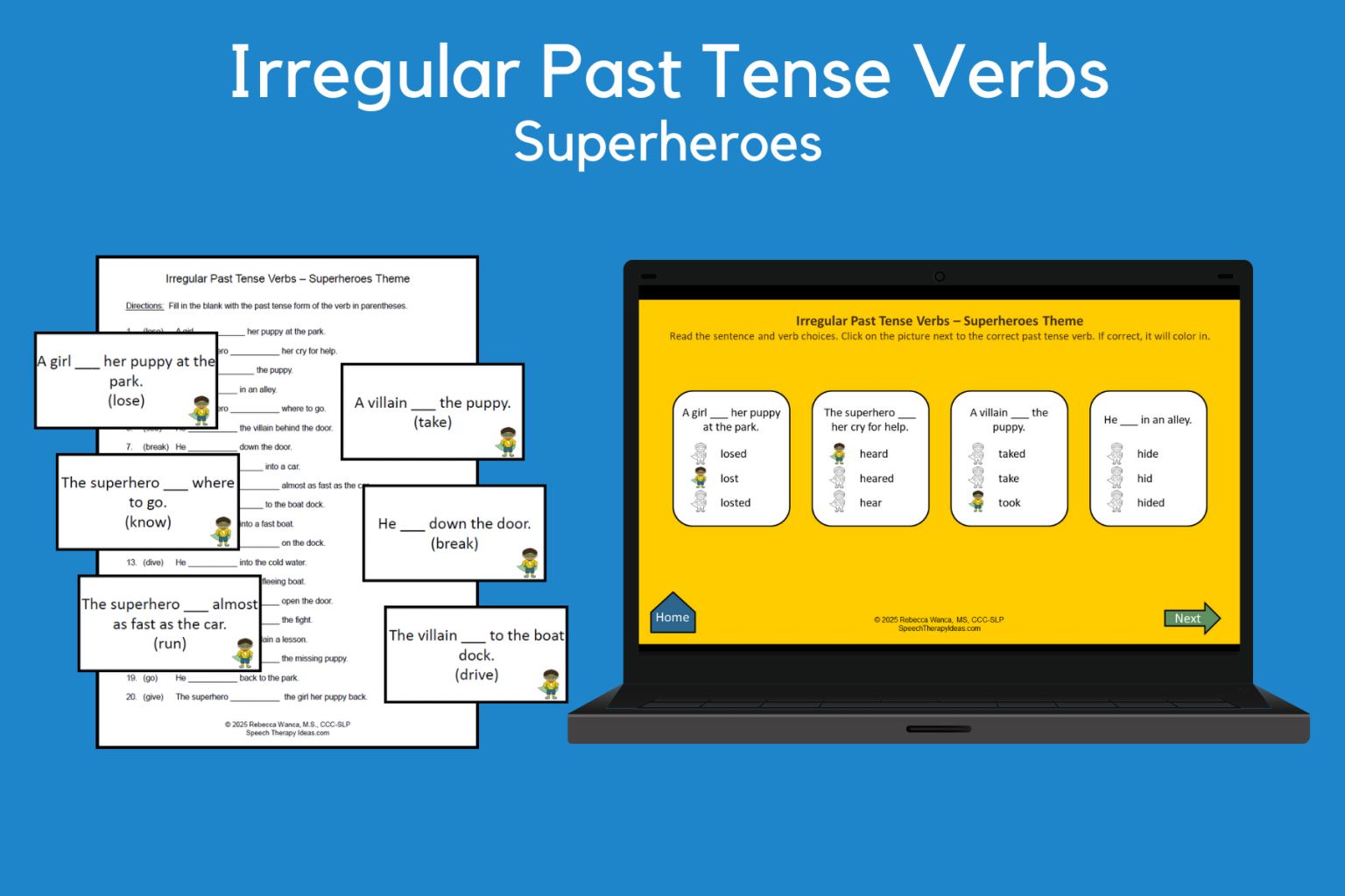Irregular Past Tense Verbs – Superheroes Theme | Speech Therapy Ideas